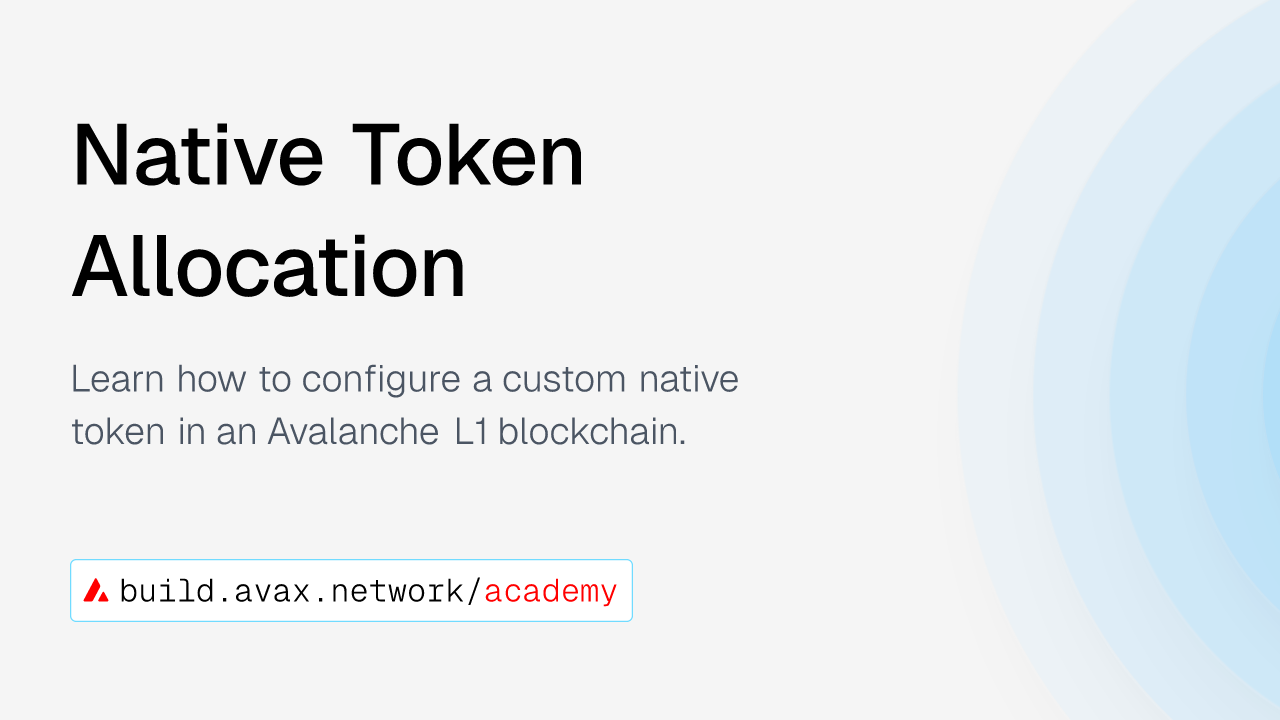 Native Token Allocation | Avalanche Builder Hub